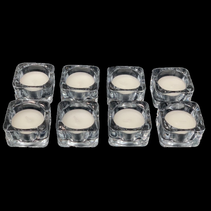 Satvik Tea light Candle Holder, Clear Glass Holder, pack of 10 pcs