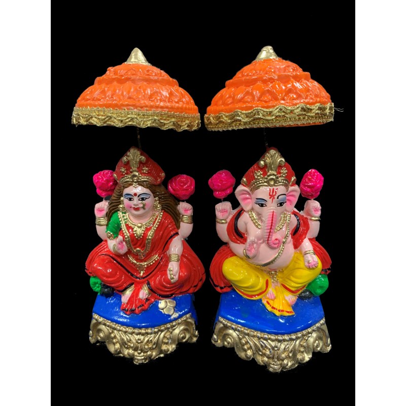 Pair of Goddess Lakshmi and Lord Ganesh Murti for Diwali Pooja ...
