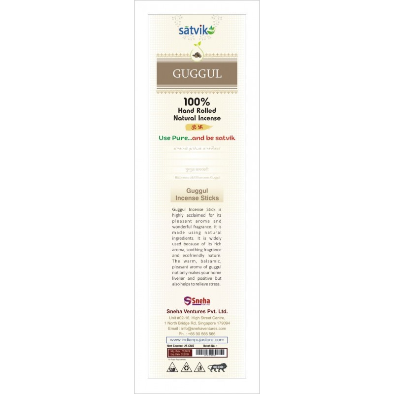 Satvik Guggul Incense Sticks (Agarbatti for prayer) 100% Hand rolled ...