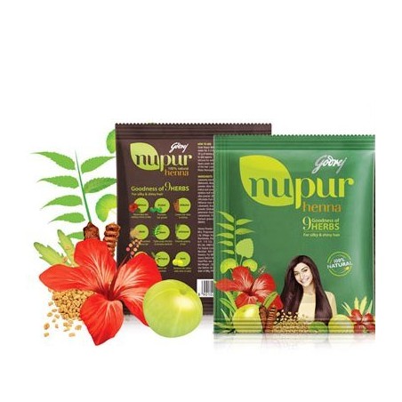 Godrej Nupur Henna, 400g, 100% Natural Henna with Goodness of 9 Herbs ...