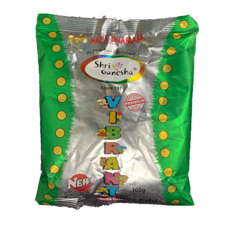 Shri Ganesha Fluorescent Holi Color Powder (Gulal), Vibrant Colors 600g ...