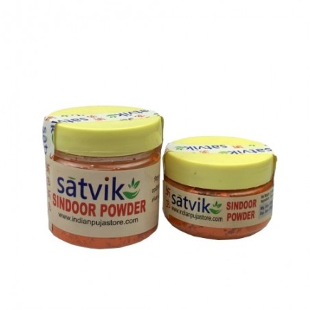 Satvik Natural Sindoor Powder (Orange), 25g. Used by married Indian women
